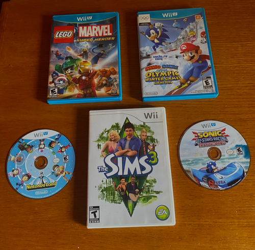 Lot Of 5 Wii Games Sims ~ Marvel ~ Mario Olympic ~ Sonic ~ Nintendo ...