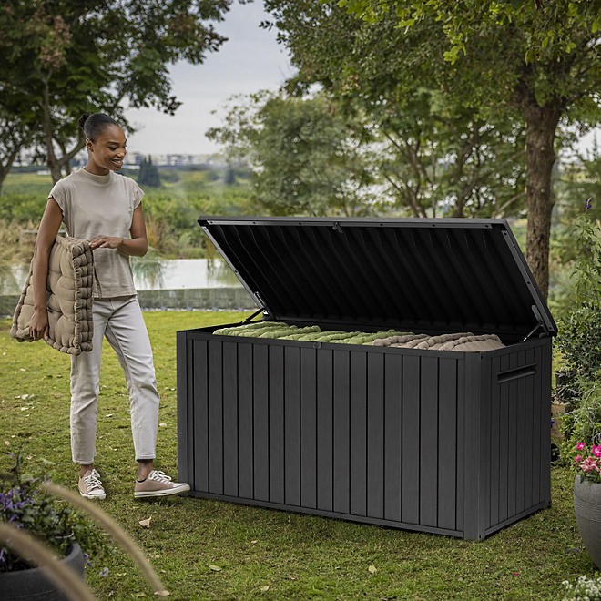 Keter 170 Gal. Resin Deck Box Large Indoor/Outdoor Storage | eBay
