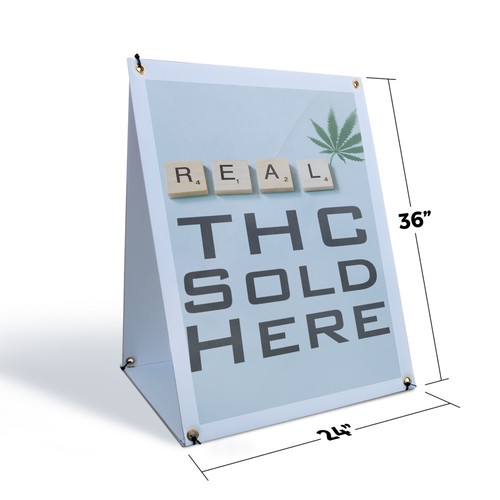 Real THC A-Frame Sidewalk Sign Alternative Wellness Herbal Products ...