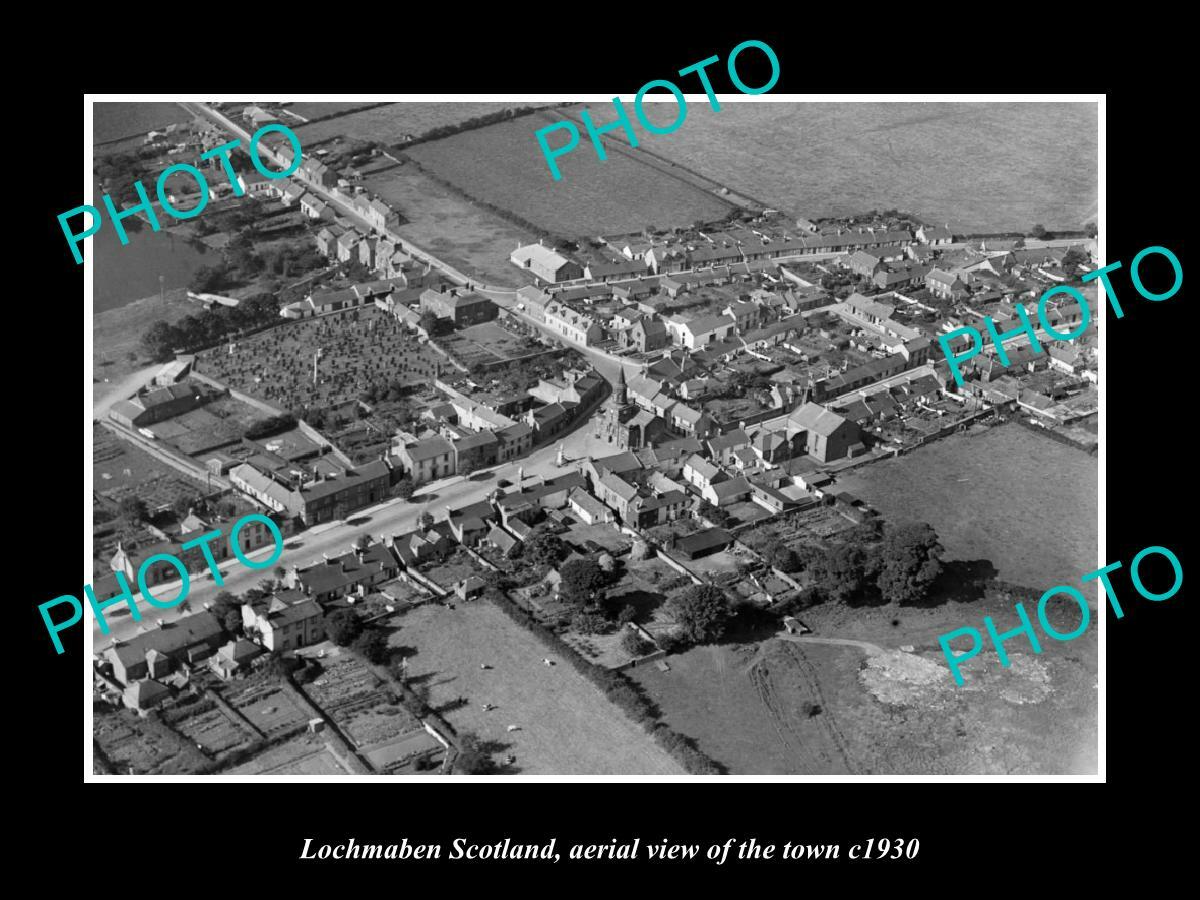 OLD 8x6 HISTORIC PHOTO OF LOCHMABEN SCOTLAND AERIAL VIEW OF THE TOWN ...