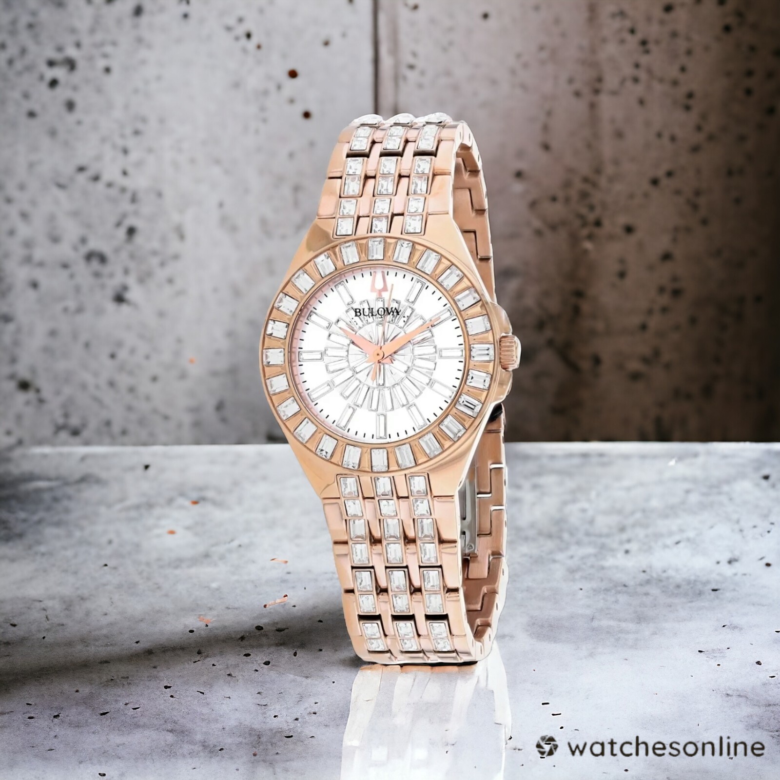 Bulova GUESS Phantom Women's Rose Gold Watch - 98L268 for sale online ...