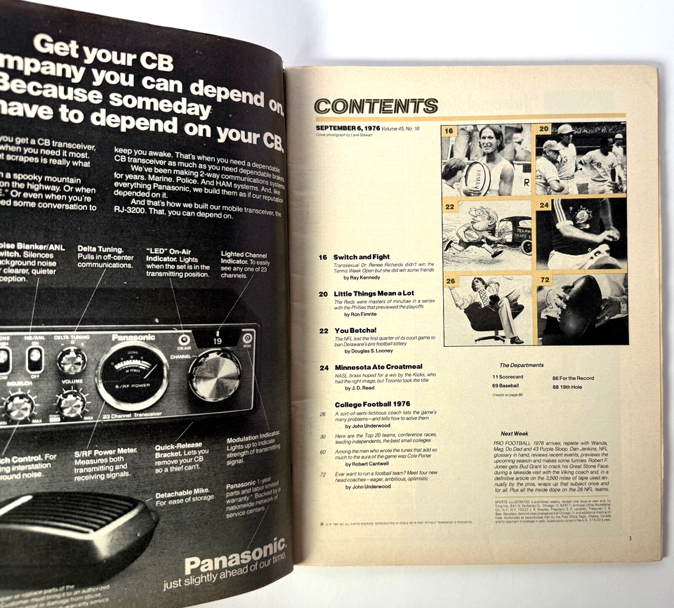 Sports Illustrated, September 6, 1976 Rick Leach, Michigan | eBay