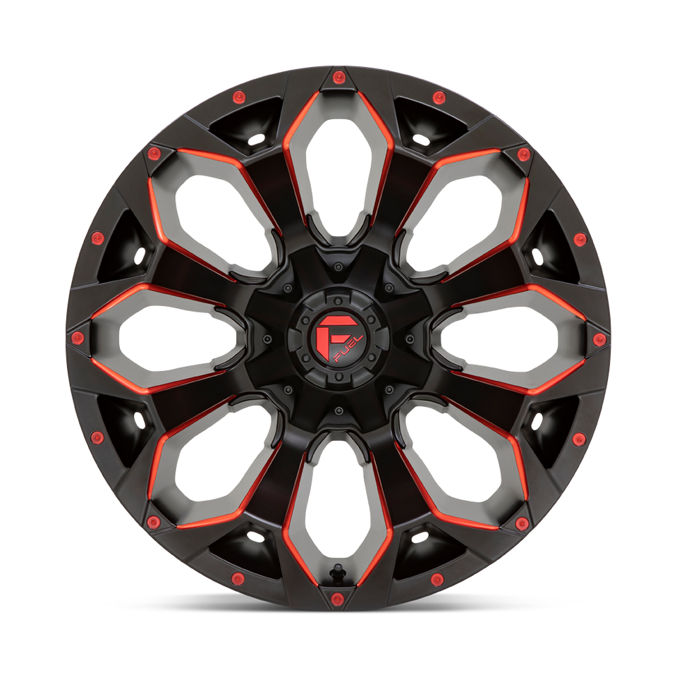 Set 4 20" Fuel D787 Assault 20x10 5x4.5 5x5 Matte Black Red Milled ...