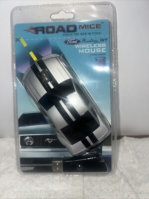 Road Mice Ford Mustang GT Wireless Mouse Silver w/ Black Stripes | eBay