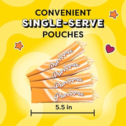 Creamy Puree Squeezable Lickable Wet Cat Treat with Cheese, 0.42 oz ...