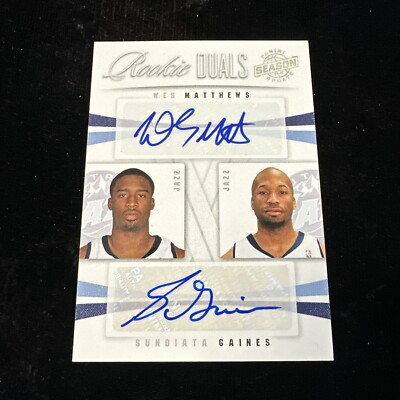 2009-10 Season Update RC DUAL Sundiata Gaines & Wes Matthews Auto SP ...