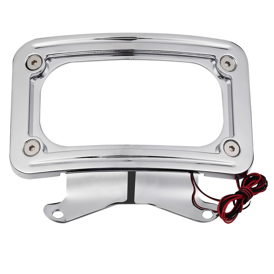 Curved Laydown License Plate Mount Frame Light For Harley Road King ...