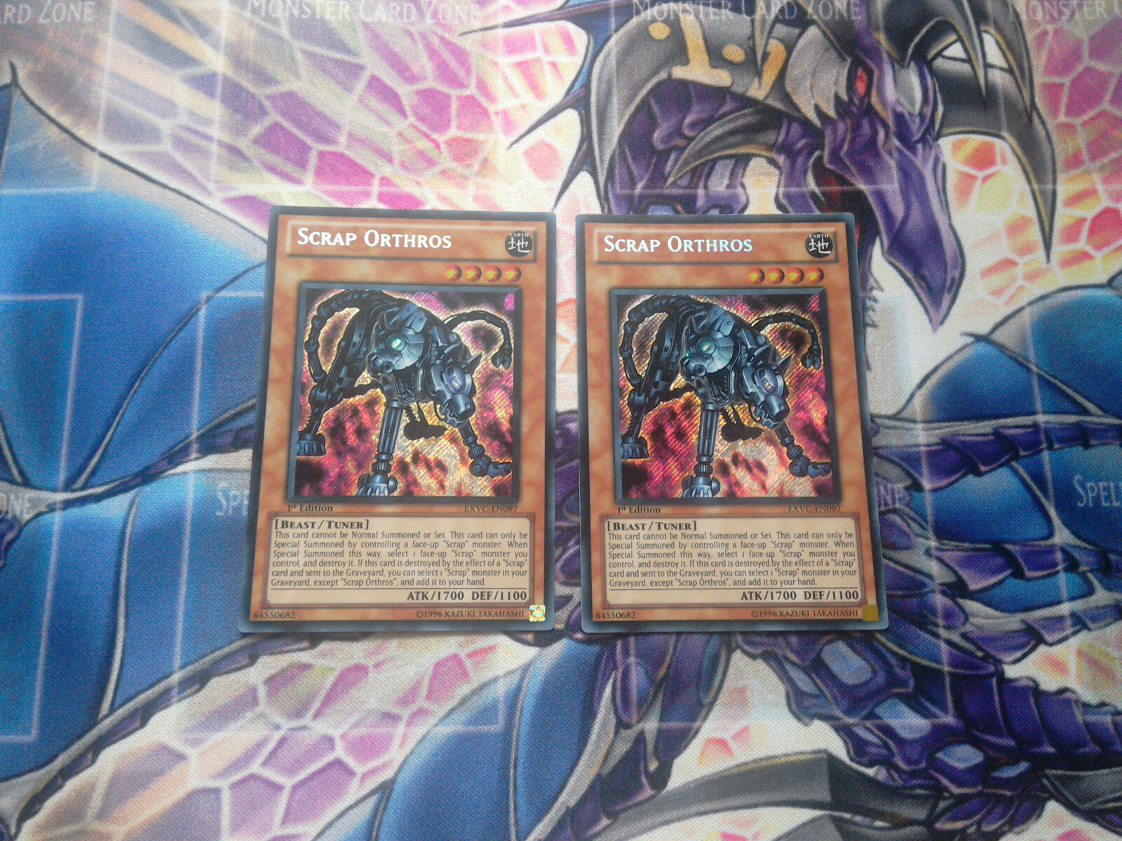 YUGIOH SCRAP ORTHROS SECRET RARE EXVC-EN097 1st EDITION LIGHTLY PLAYED ...