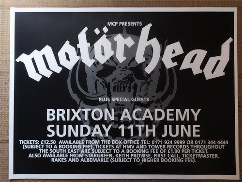 Motorhead: Rare original 1995 London concert poster | eBay