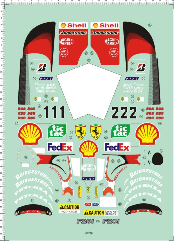 1/8 decals Ferrari F2001 F-2001 for model kits (64218) | eBay