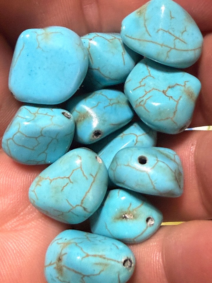(10) Original Navajo Indian Turquoise Trade Beads Nuggets Fur Trade ...