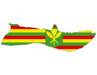 1.5 x 5 inch Molokai Island Shaped Kanaka Maoli Flag Sticker (decal ...