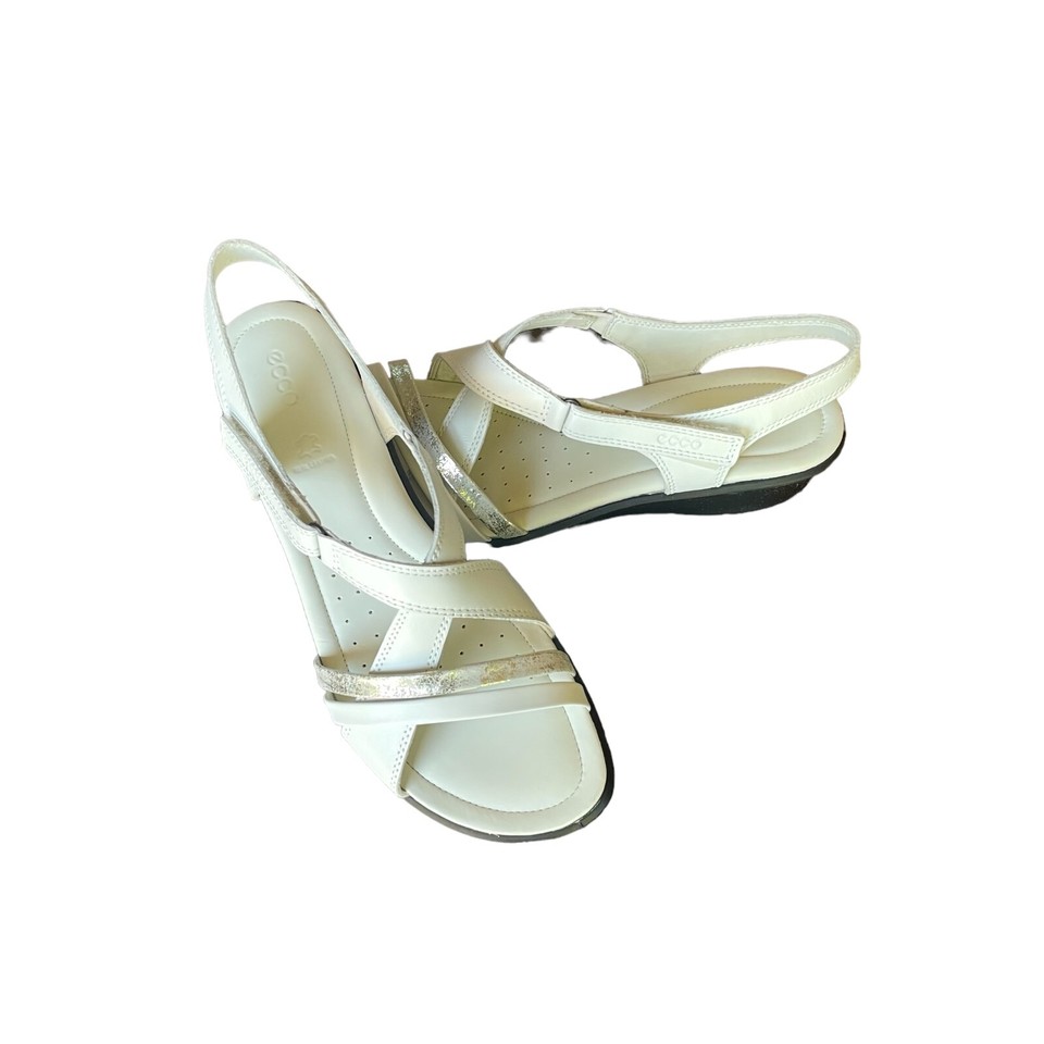 ECCO Womens Felicia Sandals Size 41 New In Box White Low Heel | eBay