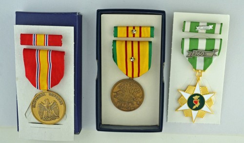 Vietnam Campaign, Service, National Defense Medals, Ribbons Bar 5 ...