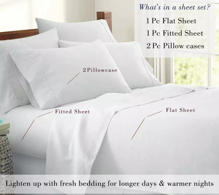 Mayfair Linen 100% Egyptian Cotton Sheets, Light Blue King Sheets Set ...