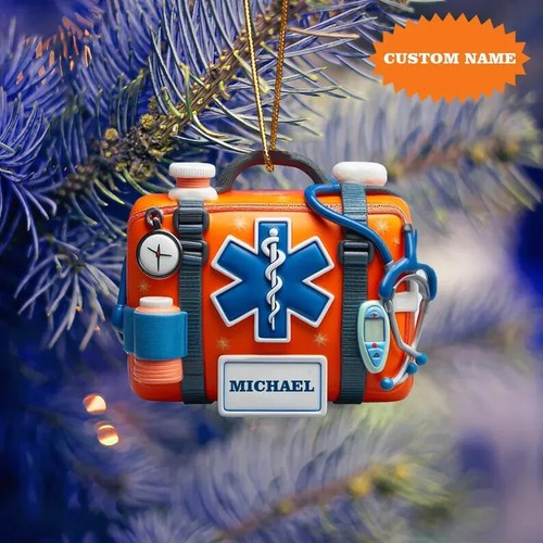 EMS Emt Paramedic Christmas Ornament, Emergency Paramedic Xmas Ornament ...