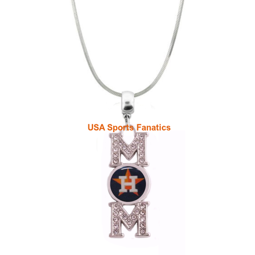 MLB - Houston Astros MOM Necklace With Rhinestones On A 925 SS Snake ...