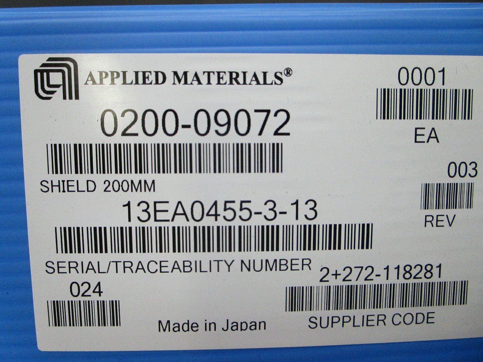 AMAT 0200-09072 SHIELD, TAPERED, 200MM, 104101 | eBay