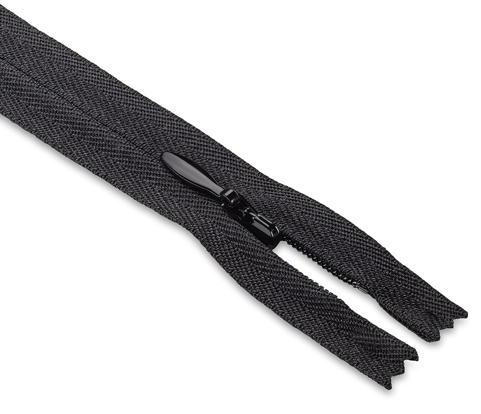 5 inch Black Invisible Nylon Non-Separating Zipper for Sewing Crafts ...