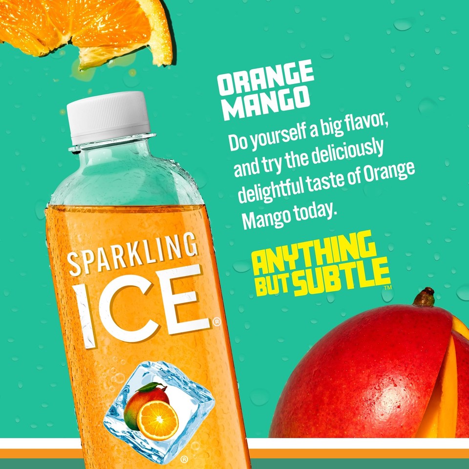 Sparkling Ice, Orange Mango Sparkling Water, with Antioxidants and ...