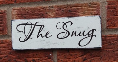 THE SNUG Shabby Vintage Chic Wooden Handmade Sign plaque cozy room ...