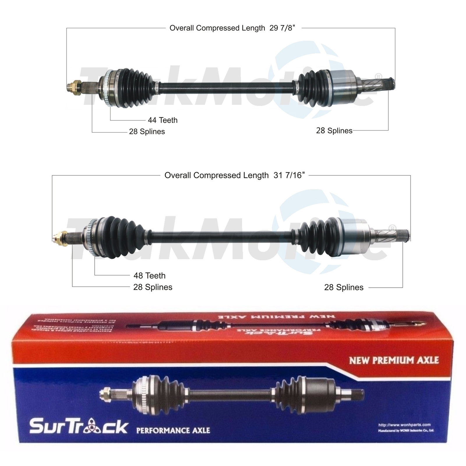 SurTrack Pair Set of 2 Rear CV Axle Shafts For Mazda MX-5 Miata 2006 ...