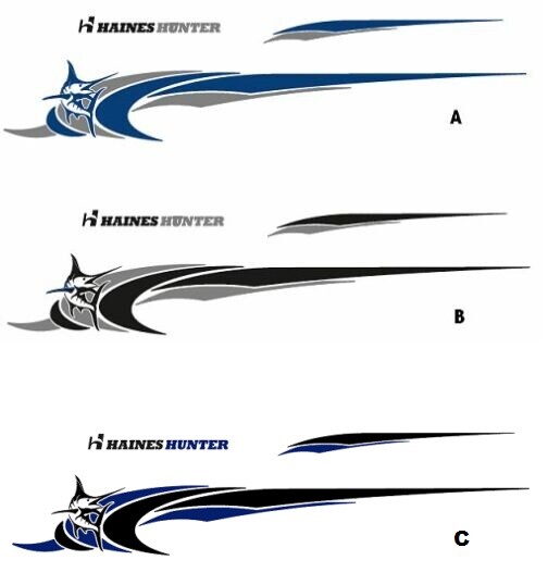 BOAT GRAPHICS KIT HAINES HUNTER PATRIOT DECAL STICKER SET FISHING ...