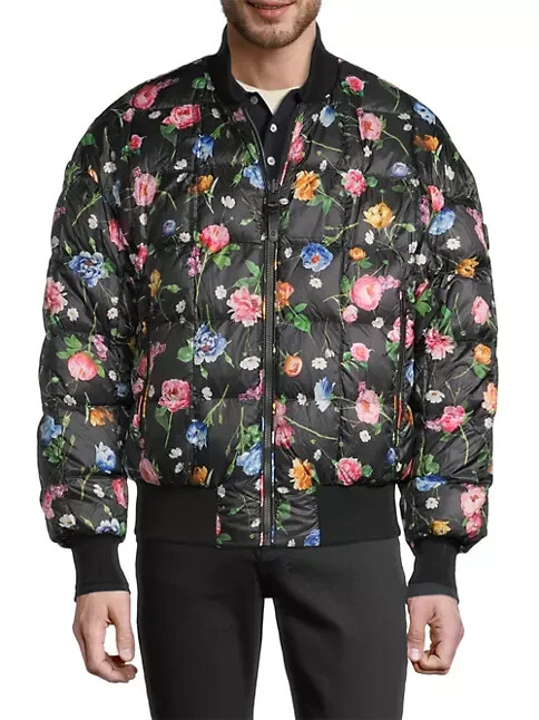 NEW Men's Mackage Paul Floral Print Bomber Jacket SZ 46 NEW Men's Mackage Paul Floral Print Bomber Jacket SZ 46