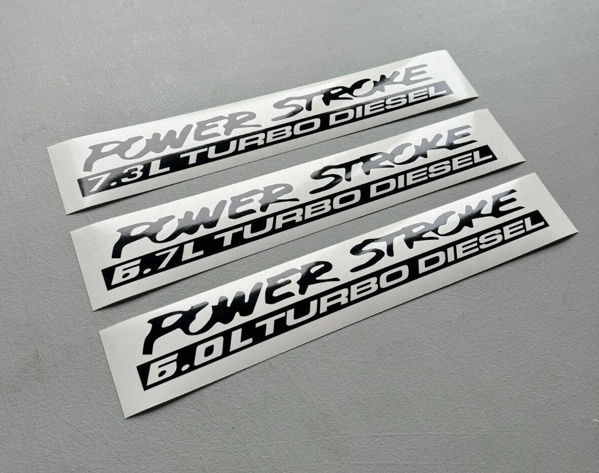 Powerstroke Dieselsticker Diesel Powered 4"X36" Roxor Decals Diesel