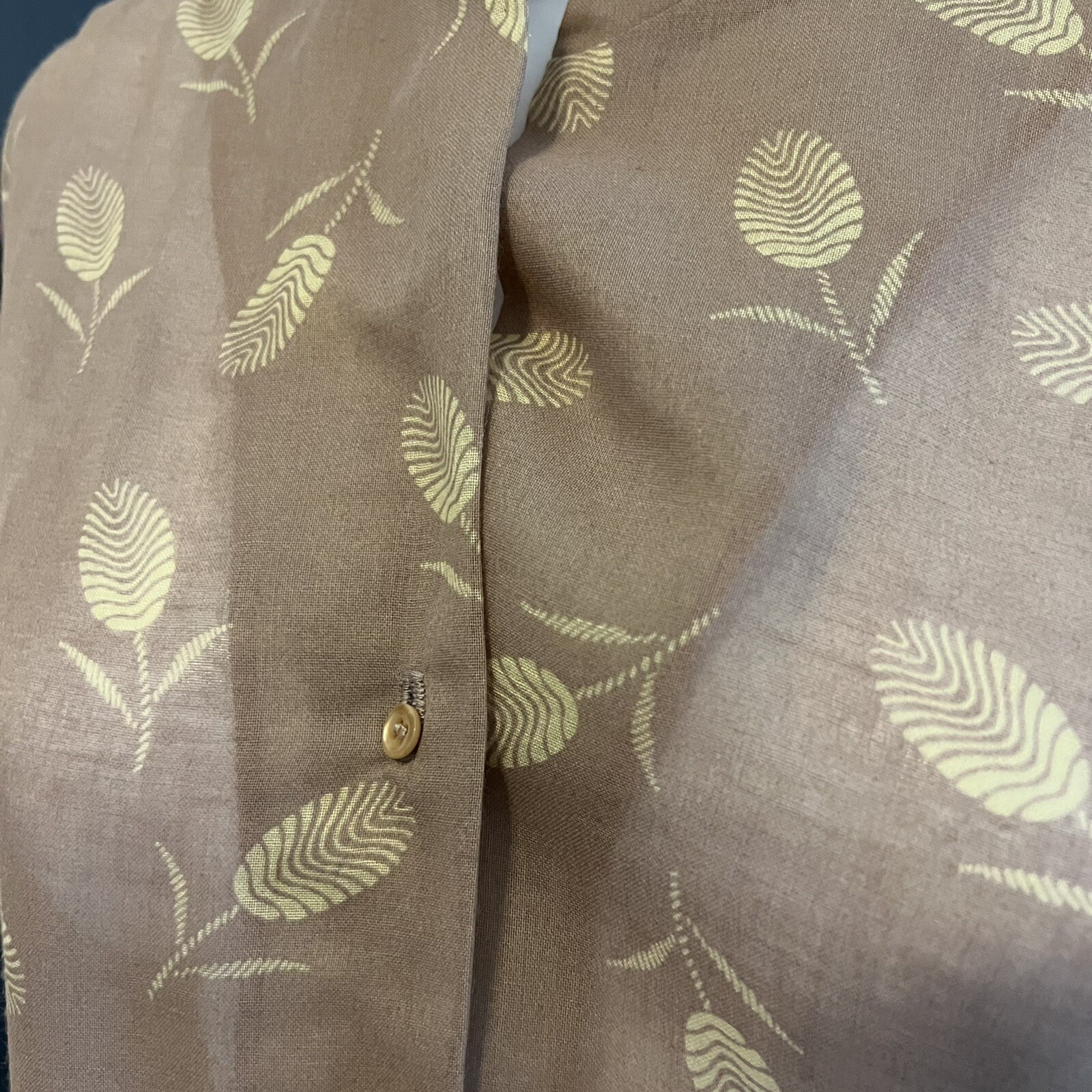 Vintage Alice Stuart Sheer Plant Leaves Geometric Blo… - Gem