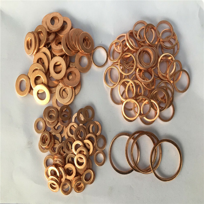 ID.11-61mm Copper Flat Washers Gasket Metal Sealing Ring Pads Thick 1/1 ...