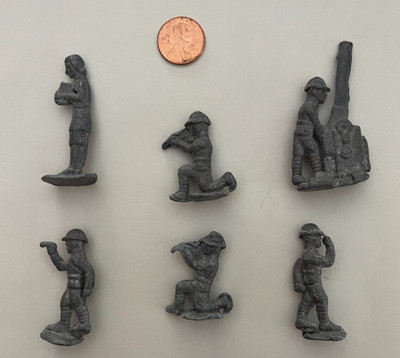 Vintage Lead Army Soldiers - Lot Of 6, WWI WWII ERA - Toy Army Men ...