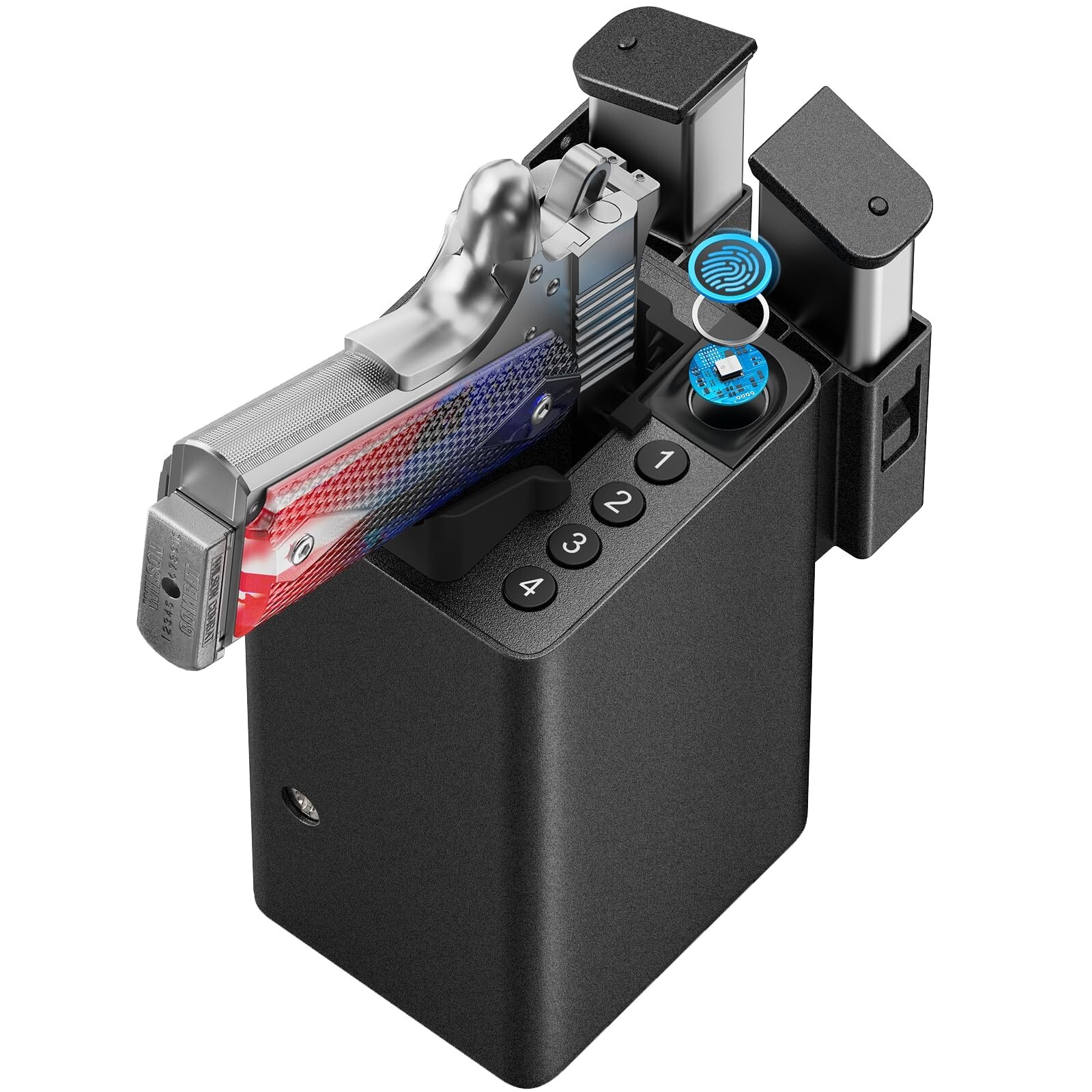 ONNAIS Biometric Pistol Gun Safe – Fast Access Handgun Safe with ...