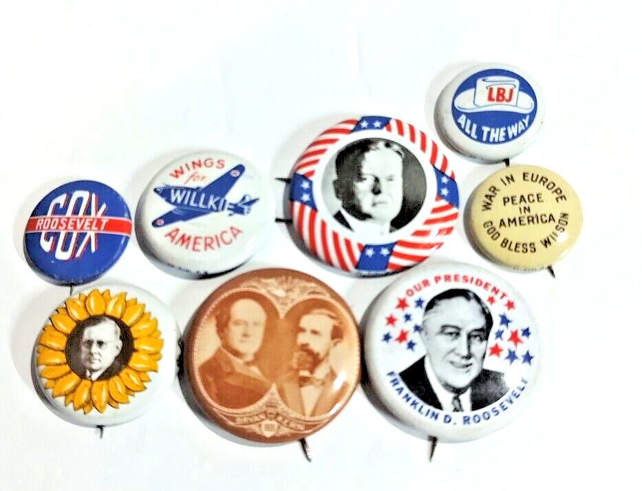 Political Buttons Pins Lot of 8 Presidential Elections Vintage 1972 ...