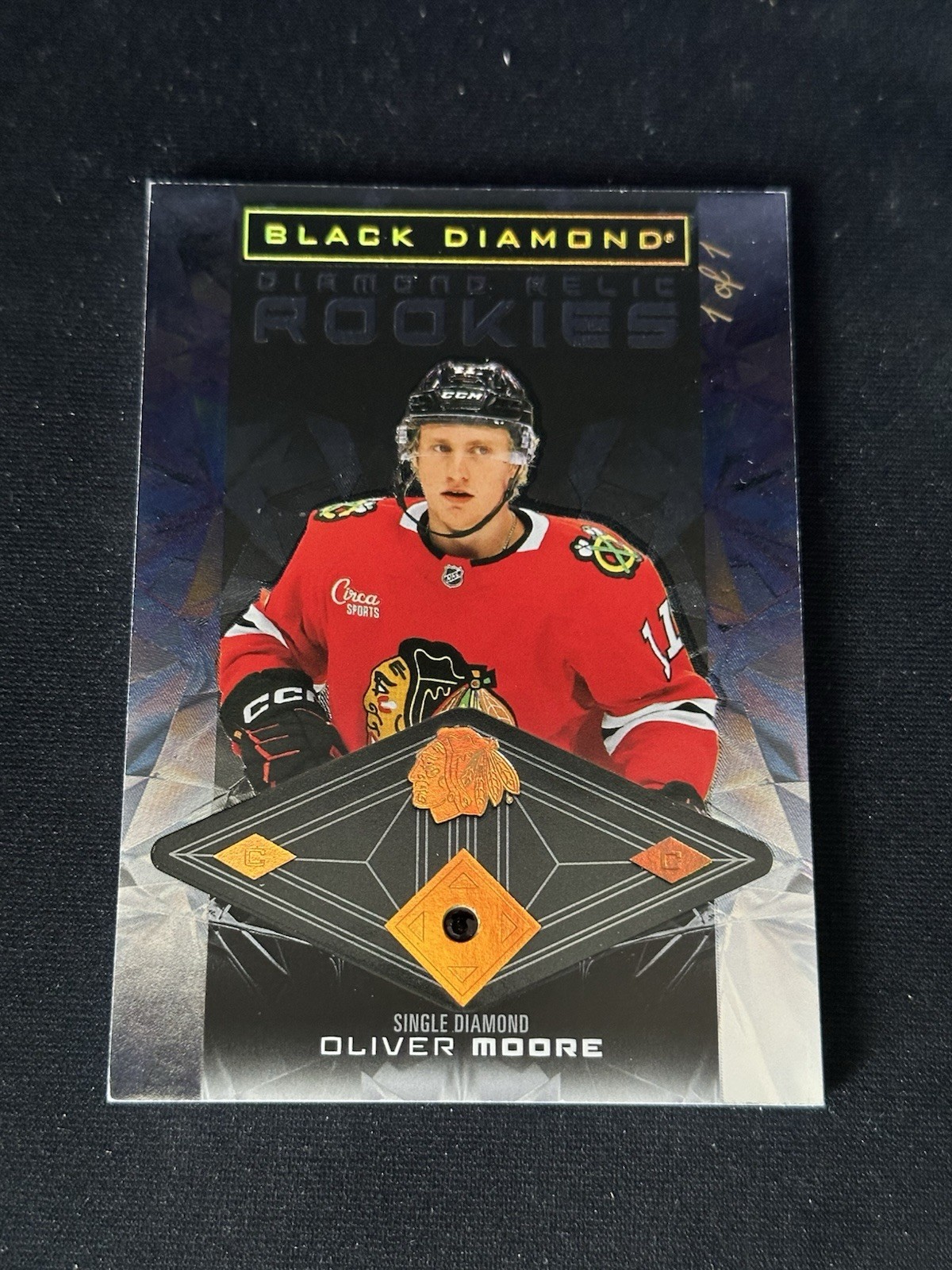 2025-26 Upper Deck Black Diamond Oliver Moore Pure Black Diamond Relic ...