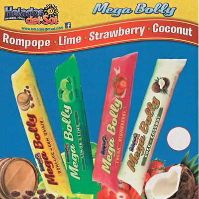 Helados del Sol Mega Bolly Rompope, Lime, Strawberry, Coconut Sticker 8 ...
