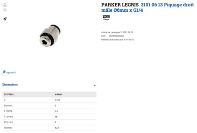 3101 06 13 Boite de 10 raccords LEGRIS | eBay