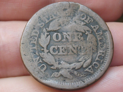 1850 Braided Hair Large Cent Penny, Good Details | eBay