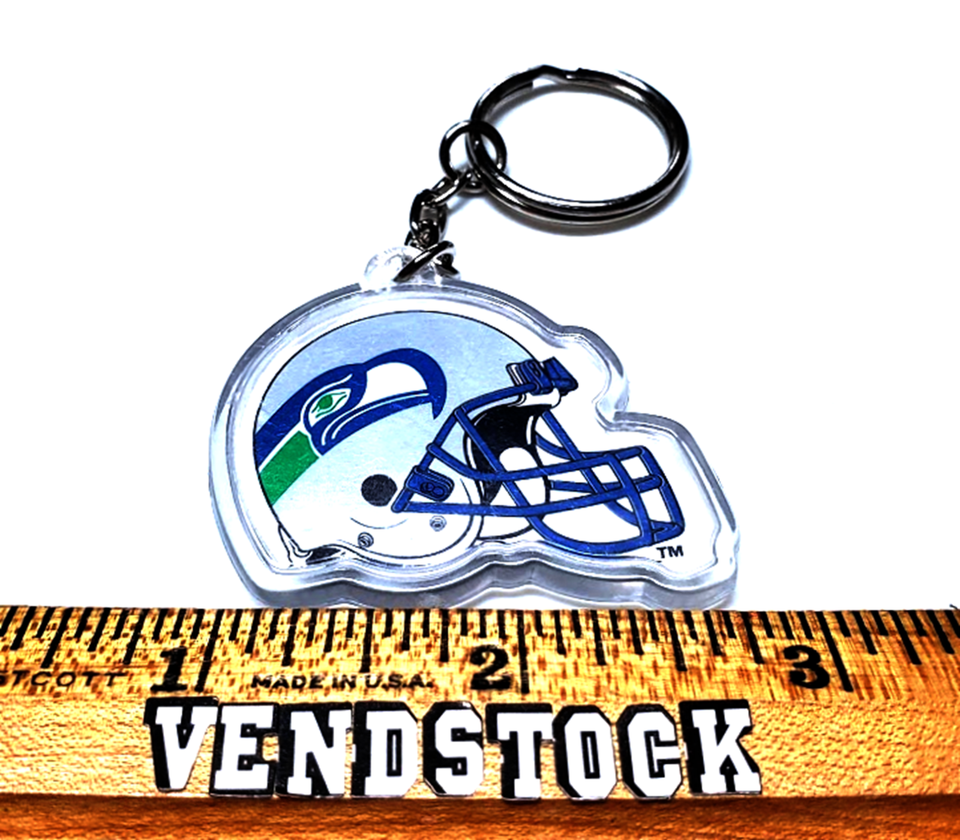 SEATTLE SEAHAWKS NFL FOOTBALL KEYCHAIN HELMET DIECUT TWO SIDED NEW OLD ...