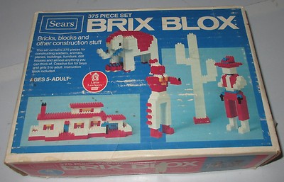 Vintage Brix Blox Little Learners Sears Construction Building Blocks ...