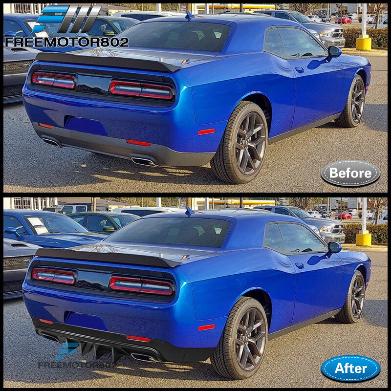 Fits 15-23 Dodge Challenger IKON V1 Style Rear Bumper Diffuser Gloss ...