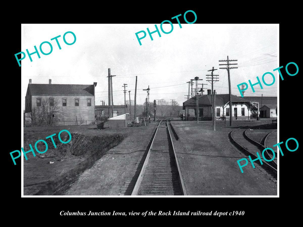 OLD 8x6 HISTORIC PHOTO OF COLUMBUS JUNCTION IOWA RAILROAD DEPOT STATION ...