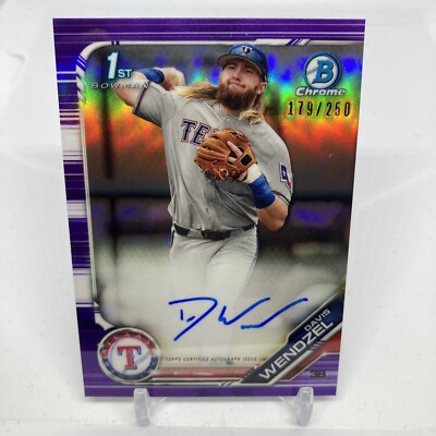 2019 Bowman Draft Chrome 1st Davis Wendzel AUTO Purple /250 #CDA-DW ...