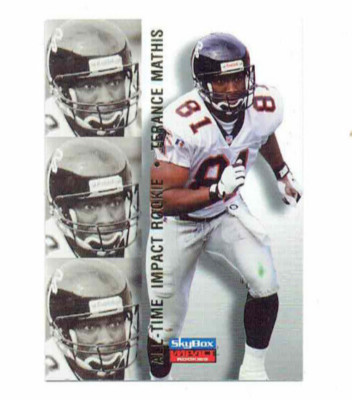 Terance Mathis #91 Fleer Skybox 1996 All Time Impact Rookie Football ...