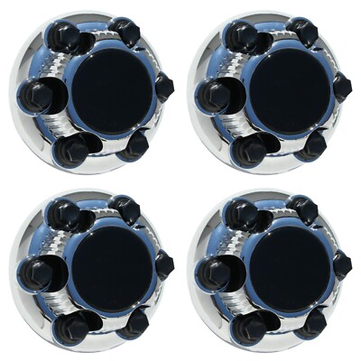 Set of 4 Chrome Wheel Center Caps 6 Lug Nut Fits Chevy GMC 16" 17 ...