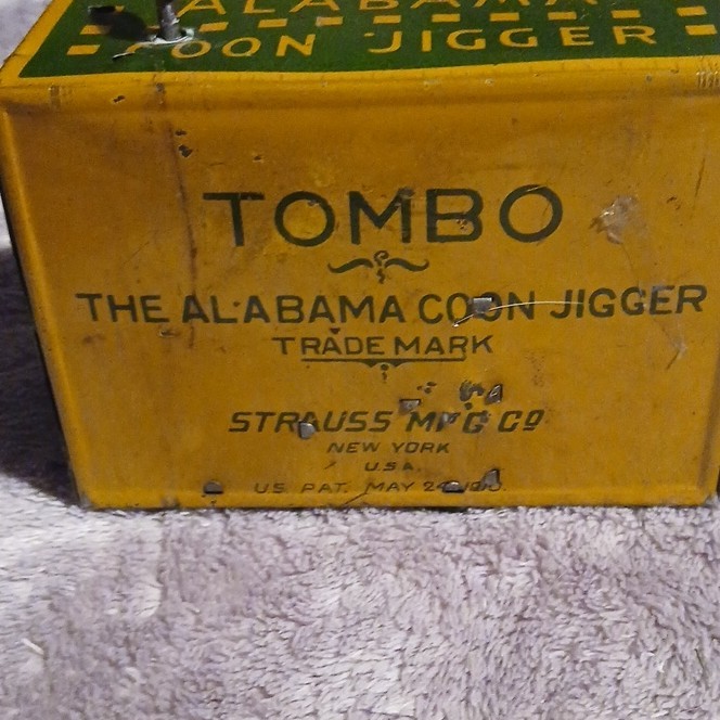 Strauss Mfg Co TOMBO Alabama Coon Jigger Vintage Tin Wind-up Toy 1910 ...