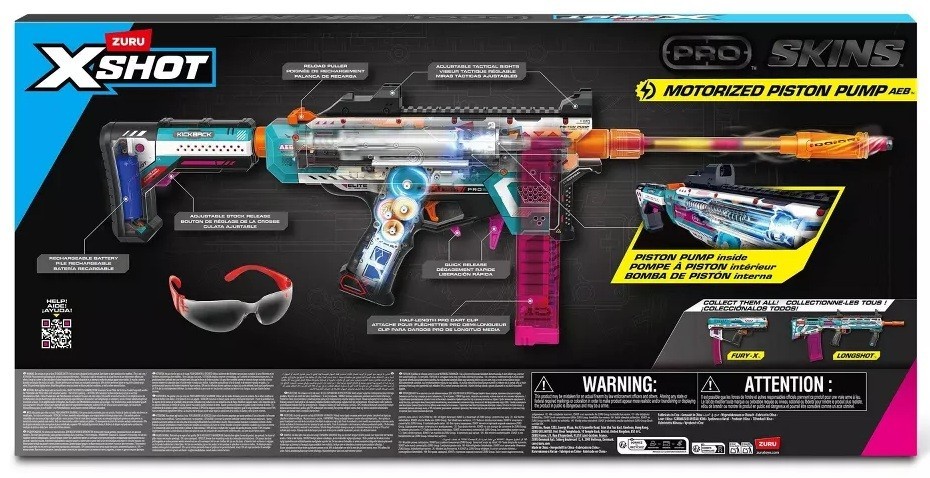 Brand New ZURU XSHOT AEB Pro Motorized Piston Pump Spring Toy Half Dart ...