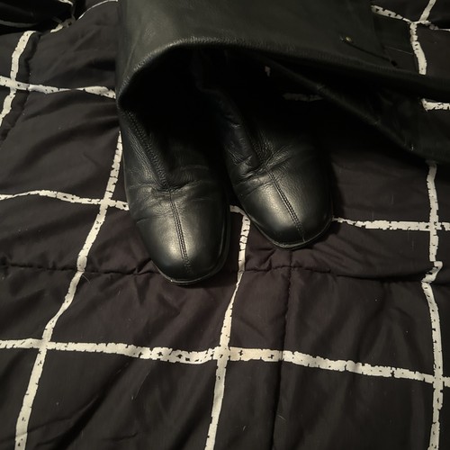 Fitzwell Women's Leather Buckle Knee High Boots Black Size 10M | eBay