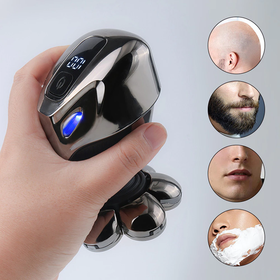 7D Cordless Shaver Hair Trimmer Men’s 5-In-1 Electric Head Shaver Razor ...