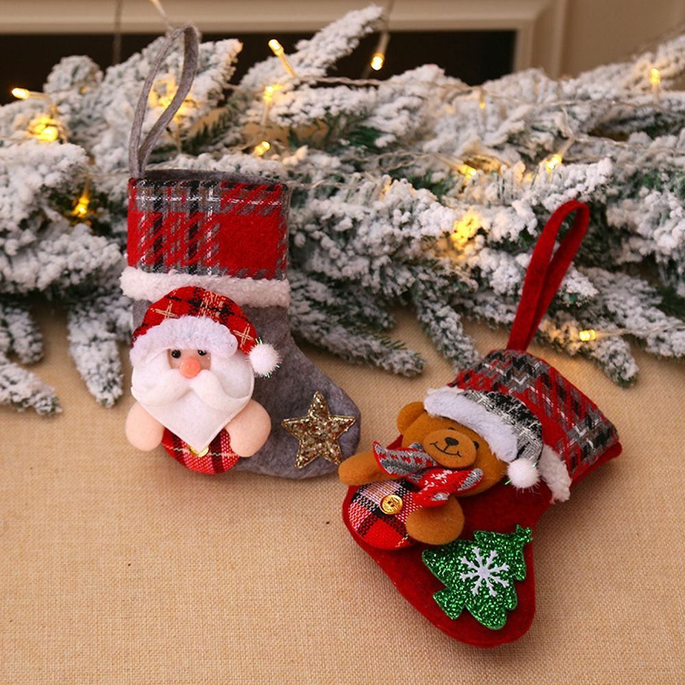 DIY Lovely Christmas Stocking Hanging Ornament Candy Bag Christmas ...